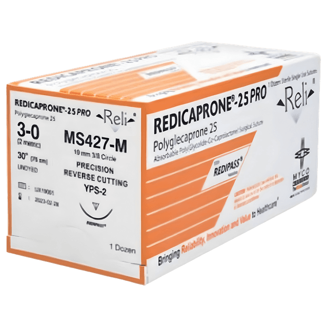 MYCO MEDICAL Suture, 3-0, Redicaprone, Undyed, Monofilament, 30", YPS-2 ...