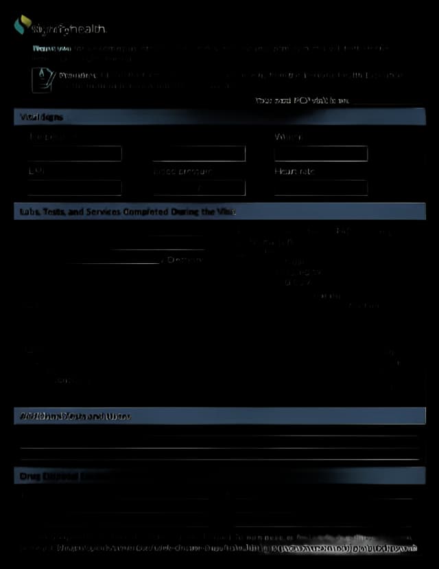 Check List Form Signigyhealth PCP Screening 8 X11 Inch